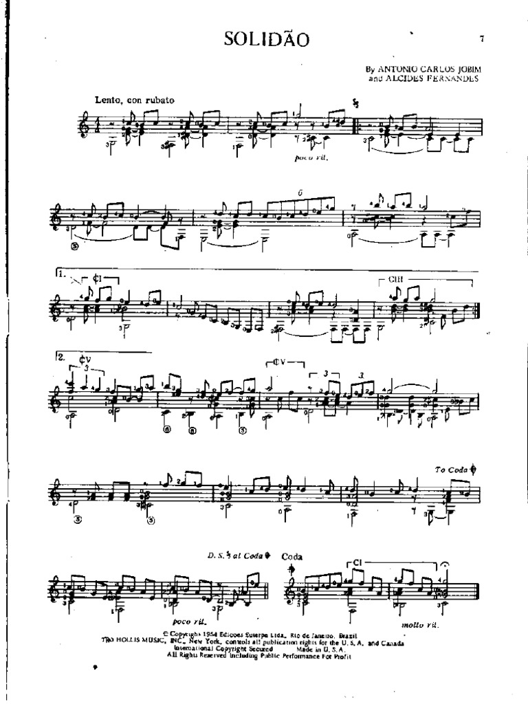 JOBIM 8 Songs For Classical Guitar Ed Hollis Chitarra | PDF | Travel