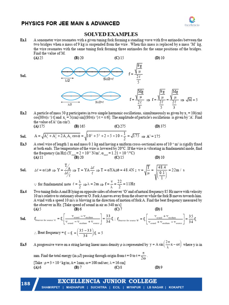 3.1 Wave Motion - (Exercise) | PDF | Waves | Resonance