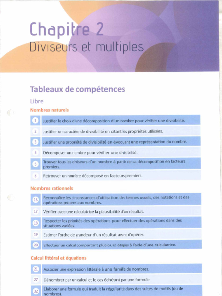 Acti1 CHAP02 Diviseurs Et Multiples | PDF