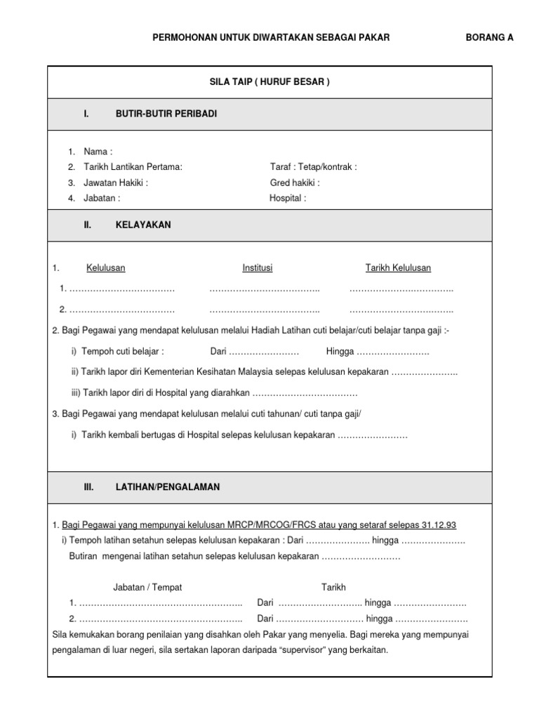 Borang A Pdf Pdf