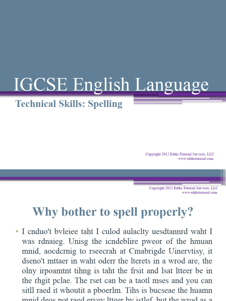 IGCSE Eng Lang Spelling | PDF | English Language | Spelling
