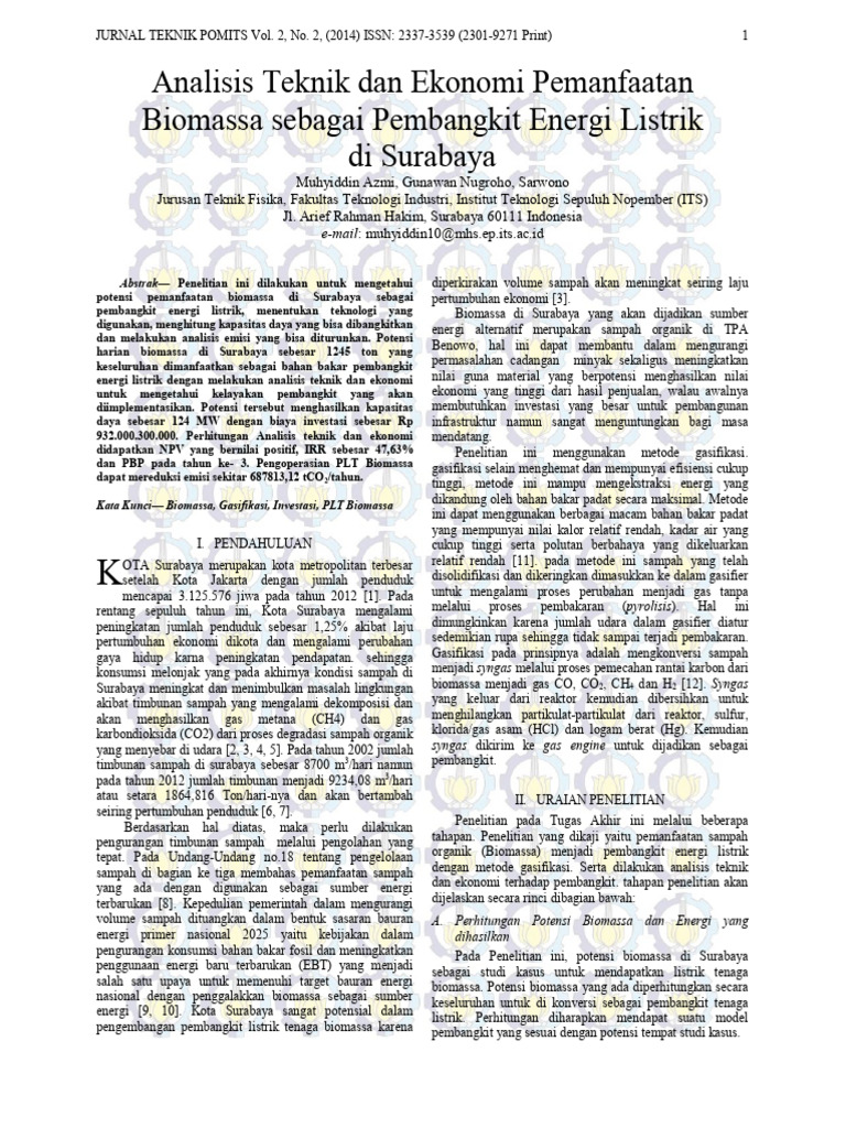 Pemanfaatan Biomassa untuk Energi Listrik | PDF | Sains & Matematika ...