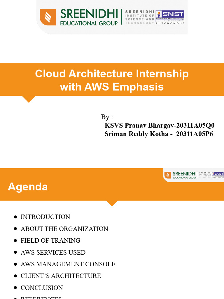 AWS Cloud Architecture Internship Report | PDF | Cloud Computing | Amazon Web Services