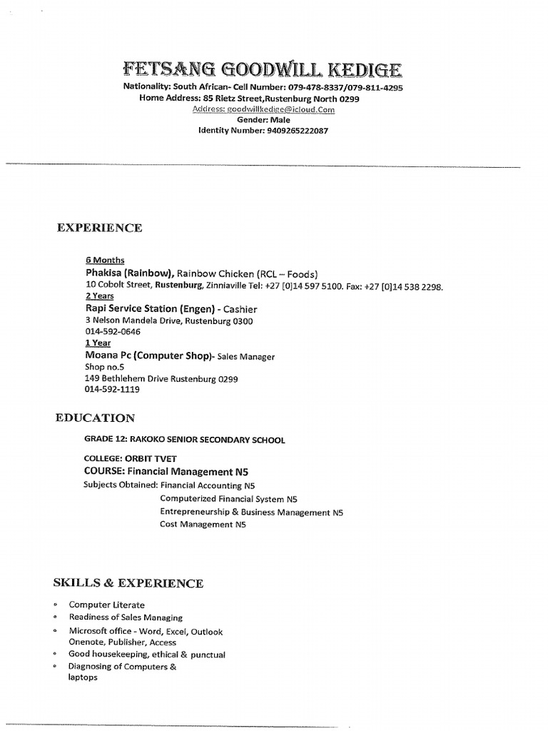 FG Kedige - CV | PDF