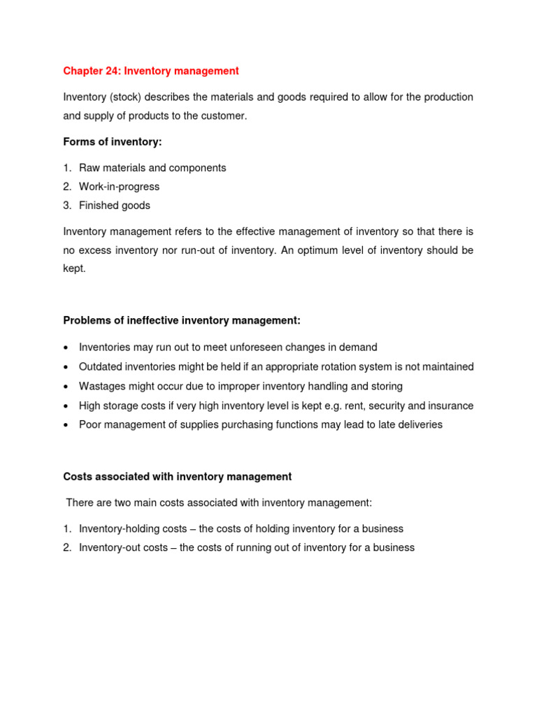 Inventory management | PDF | Inventory | Supply Chain