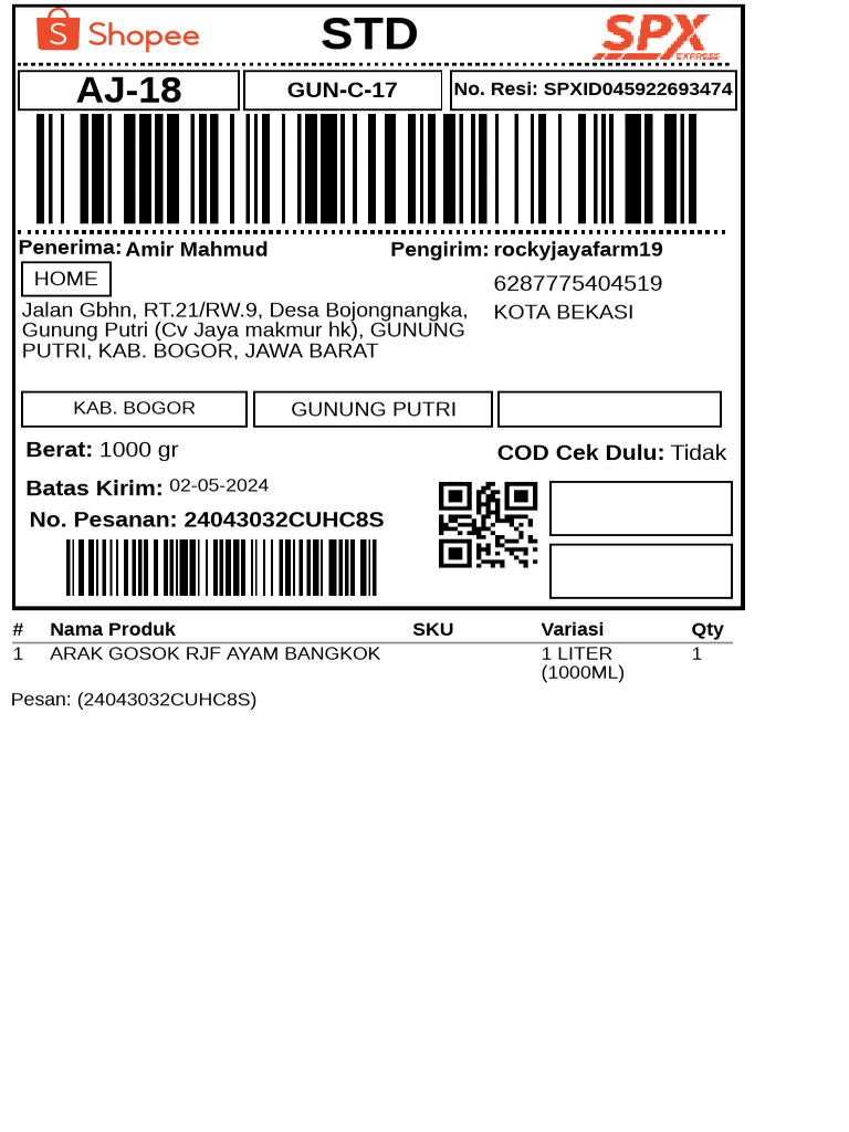 SPX Gunung Putri | PDF