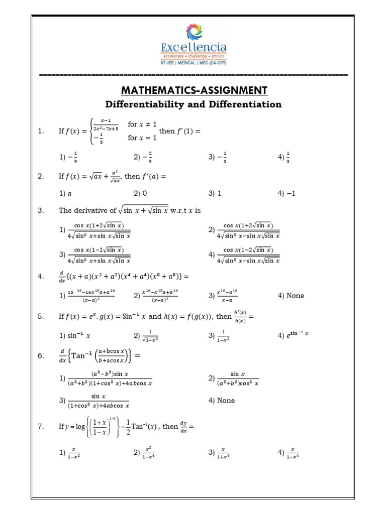 27-Differentiability and Differentiation | PDF | Elementary Geometry ...