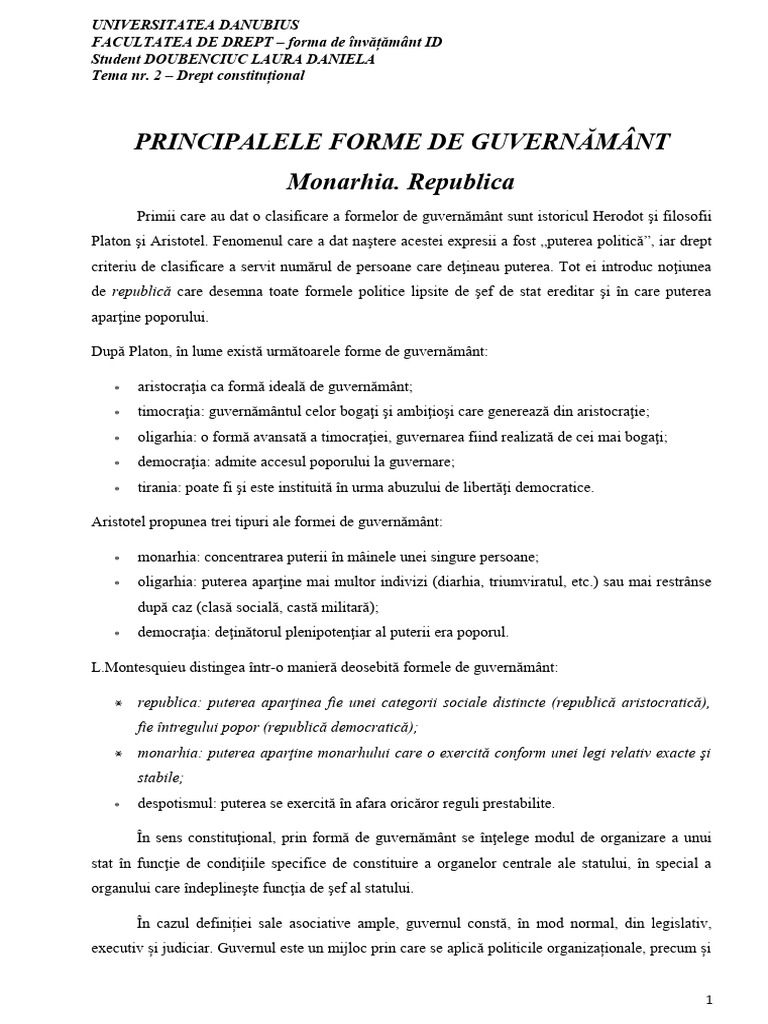 Tema NR 2 Drept Constitutional | PDF