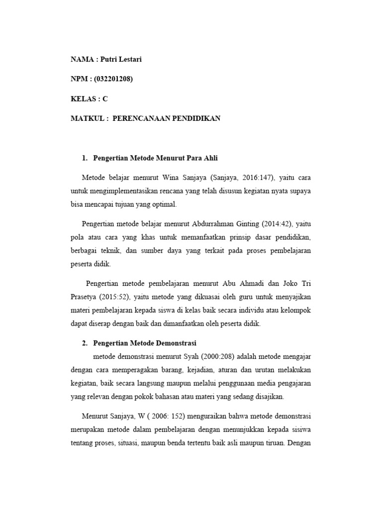 Metode Demonstrasi | PDF | Karier & Perkembangan | Bisnis
