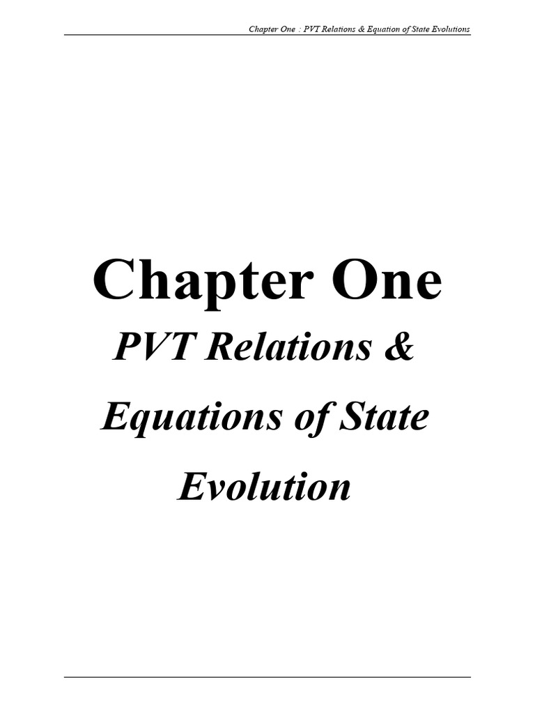 1 Chap1 PVT Relations & Equation of State Evolutions | PDF