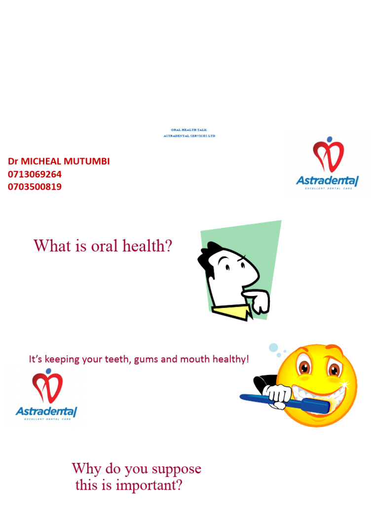 Oral Health Talk Slide | PDF | Wellness | Lifestyle