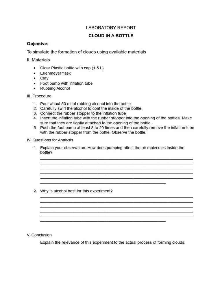 LABORATORY REPORT Grade 8 | PDF