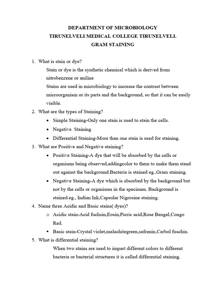 Gram Staining | PDF | Staining | Gram Positive Bacteria