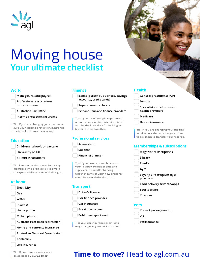 Moving House Checklist Australia | PDF | Insurance | Vehicle Insurance