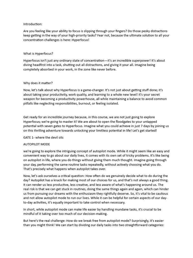 PROFESSIONAL SCRIPT | PDF | Psychological Resilience | Attention