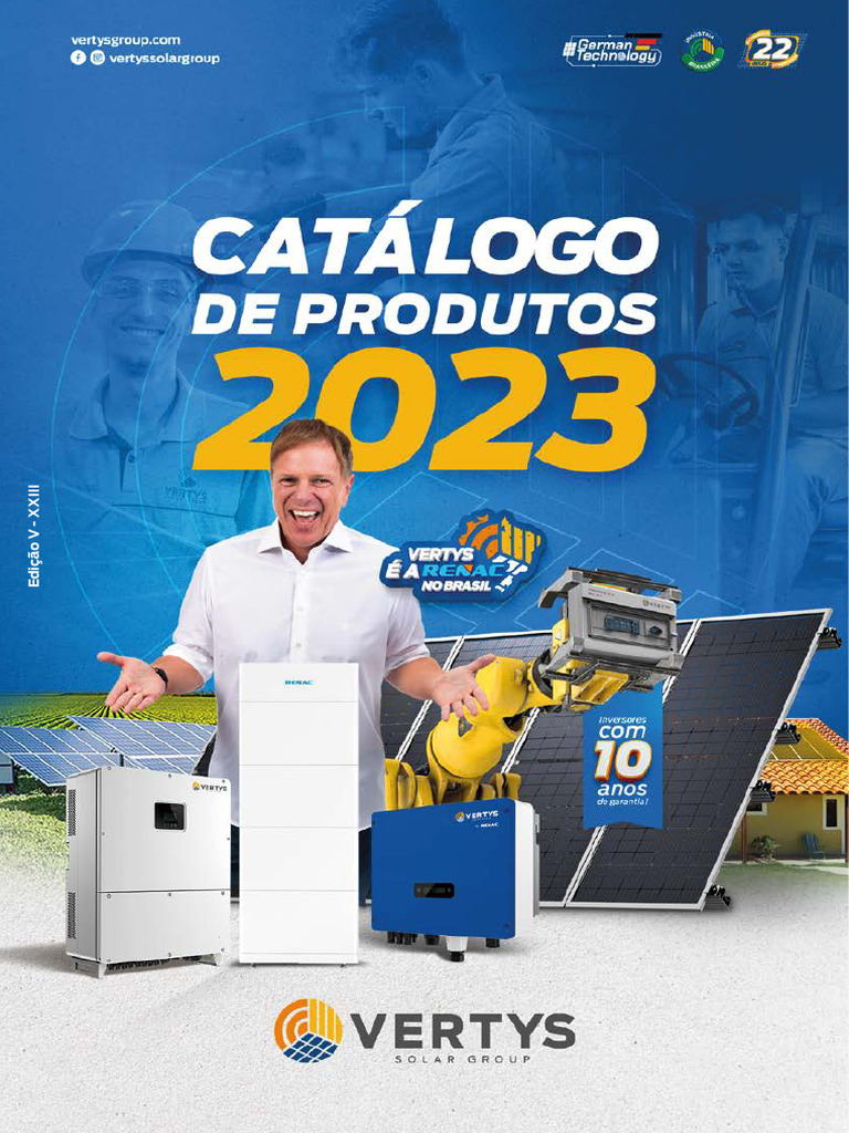 Vertys Catalogo 2023 | Download grátis PDF | Fotovoltaica | Energia solar