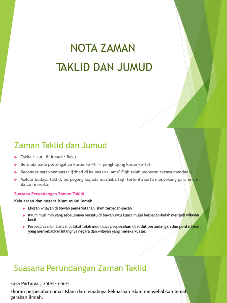 3 - Nota Zaman Taqlid Dan Jumud | PDF 3 - Nota Zaman Taqlid Dan Jumud | PDF