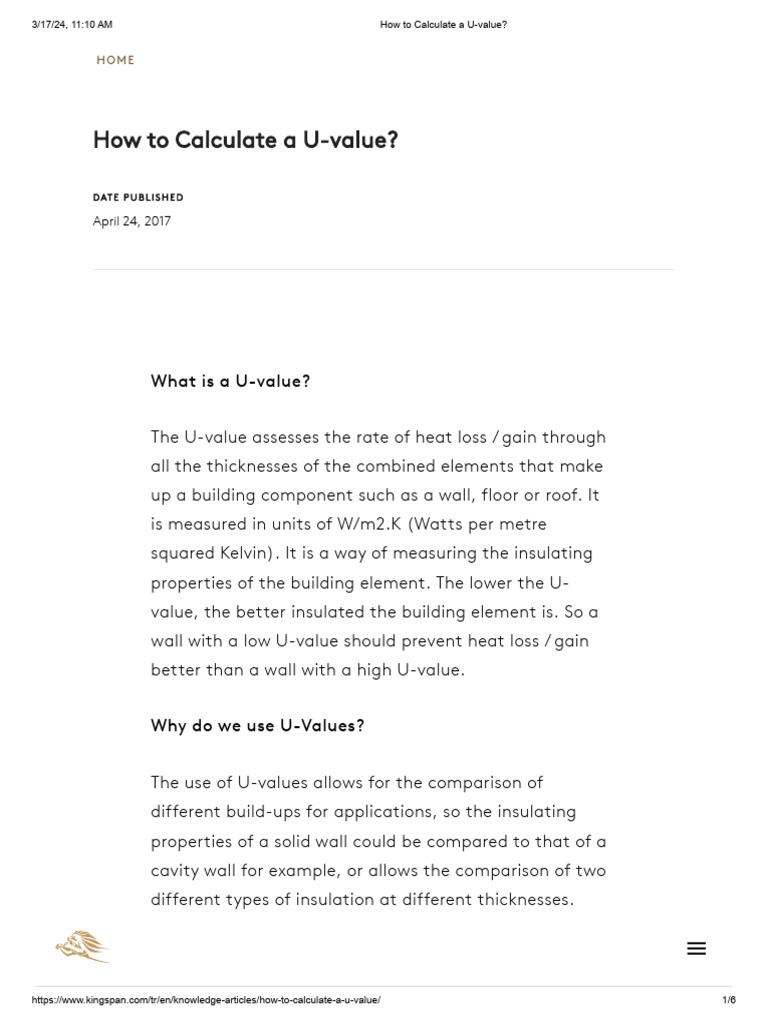 How To Calculate A U-Value | PDF | Building Insulation | Physical Quantities