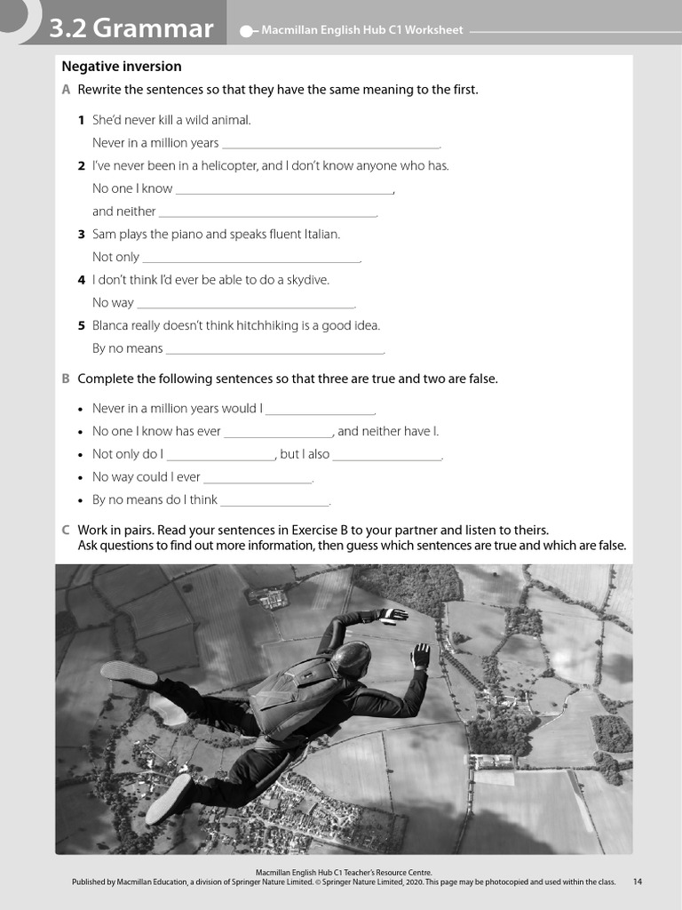 Unit 3.2. Grammar. Negative Inversion | PDF