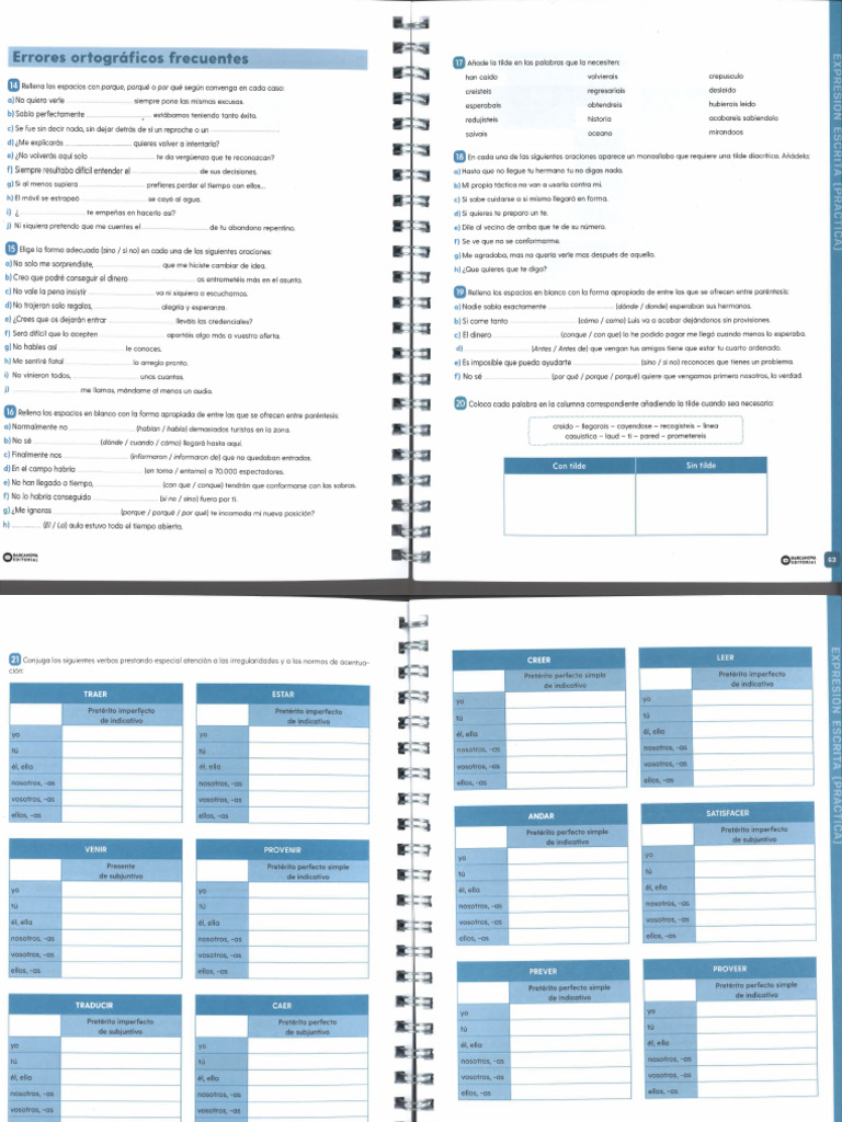 Ejercicios Errores Comunes | PDF