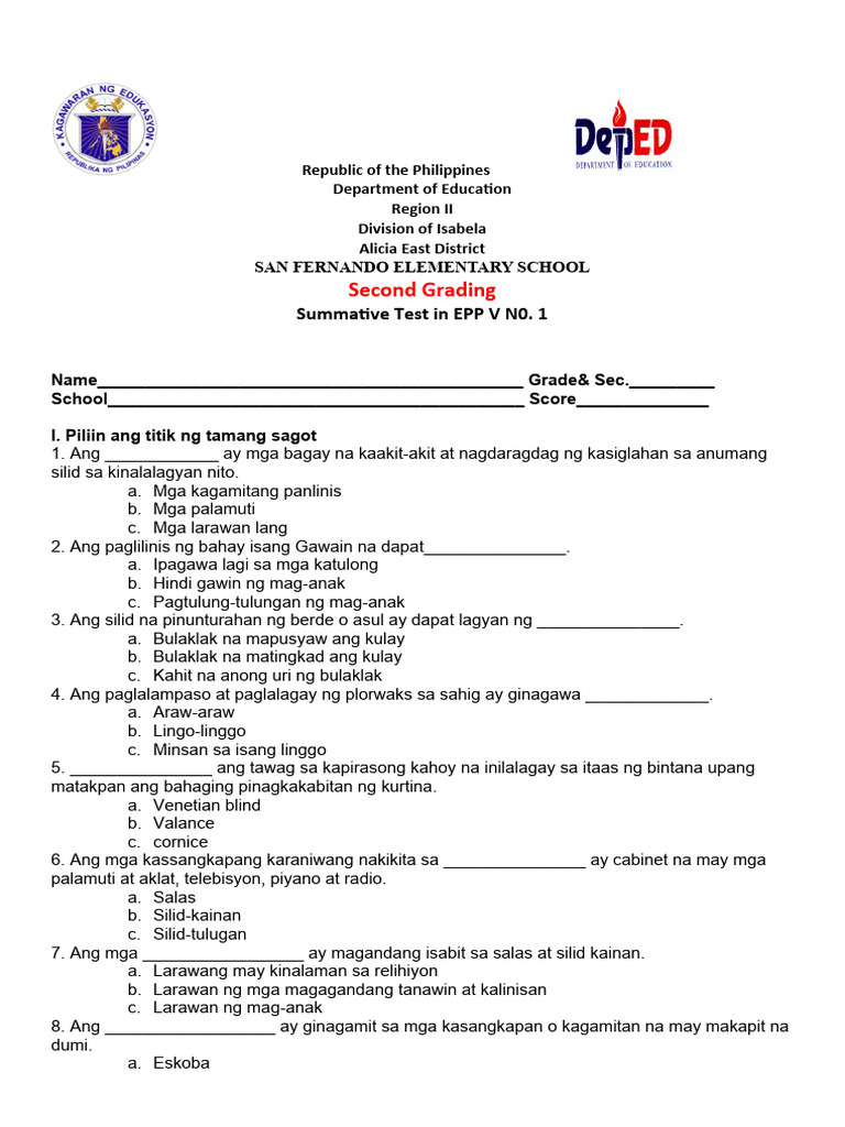 ST - Epp 5 - Q2 | PDF