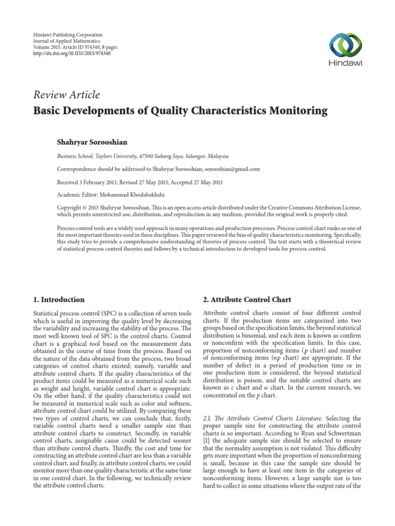 5 - Basic Developments of Quality Characteristics Monitoring | PDF ...