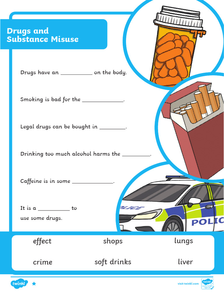Cfe HW 206 Drugs and Substance Misuse Fill in The Blanks Worksheet Ver ...