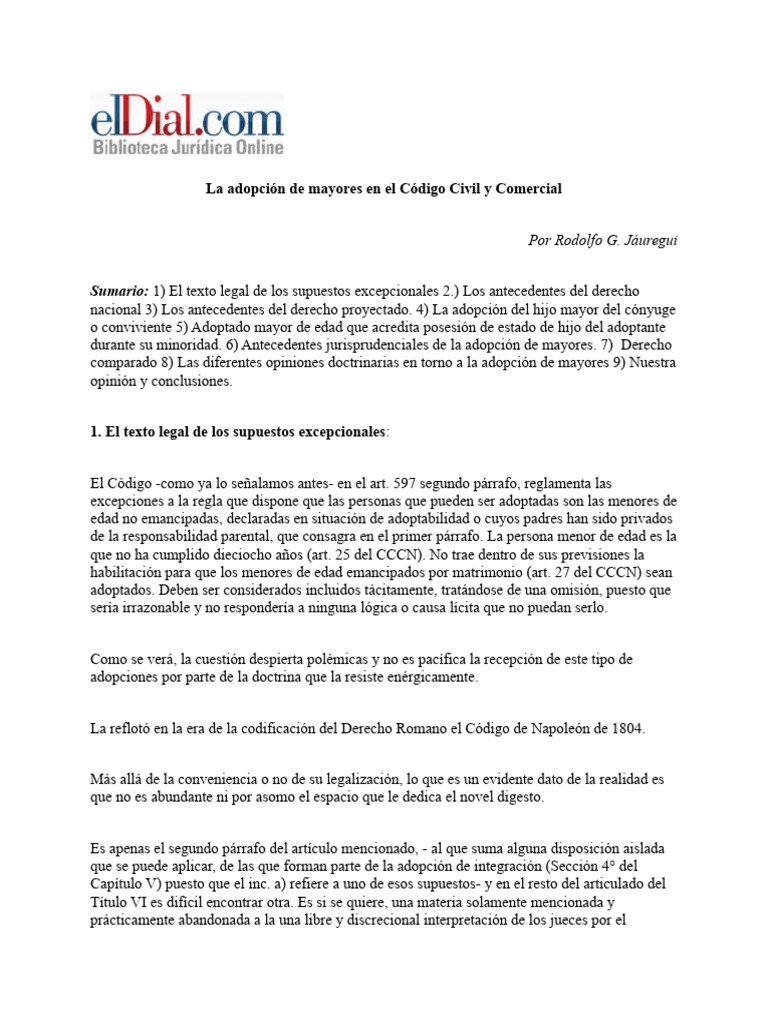 ADOPCION DE MAYORES Doct | PDF | Adopción | Estado (política)