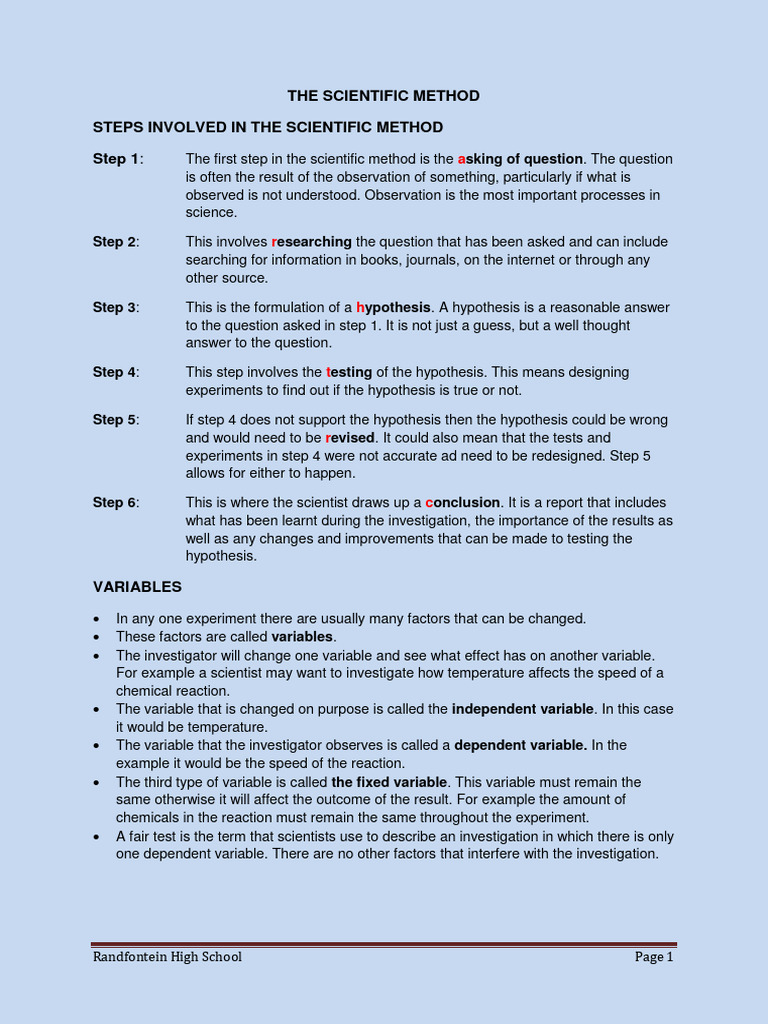 the_scientific_methods | PDF | Hypothesis | Chart