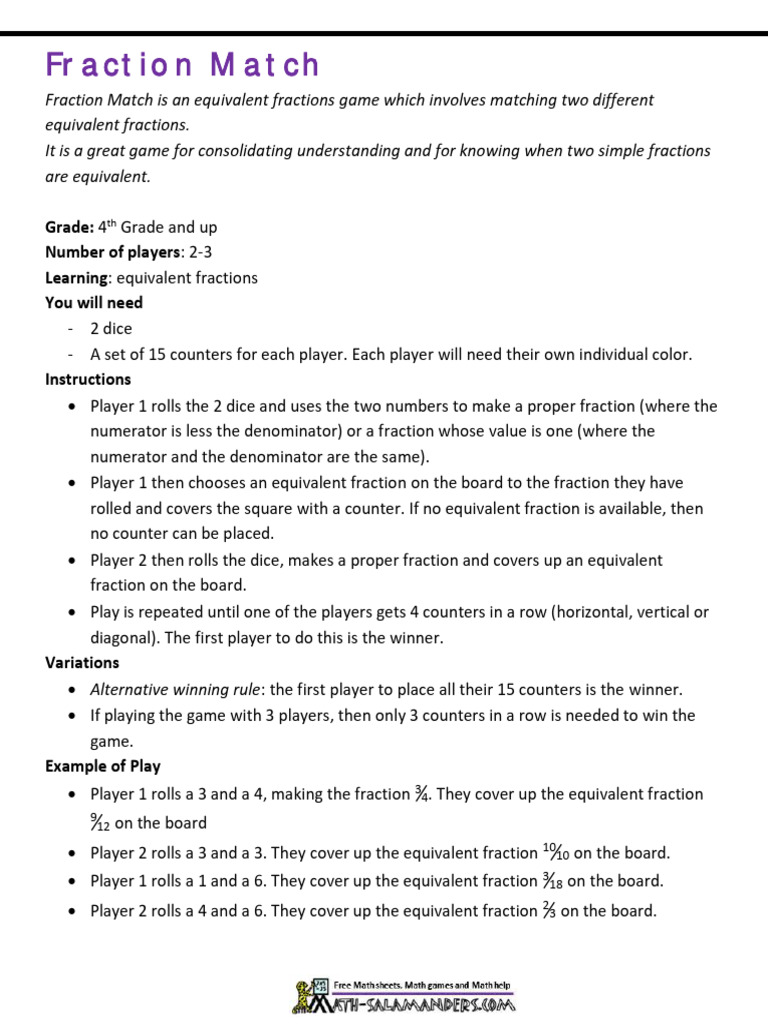 Fraction Match | PDF | Arithmetic | Mathematics