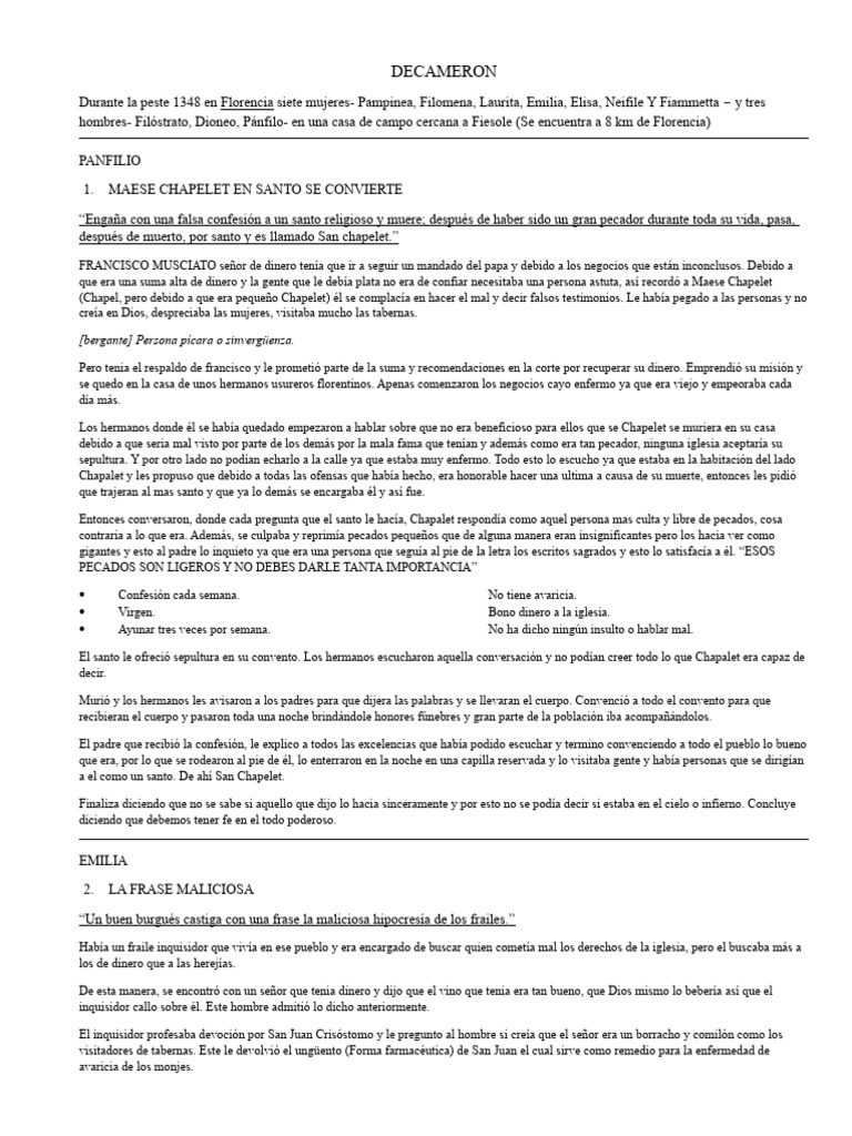 DECAMERON | PDF | Inquisición | El decameron