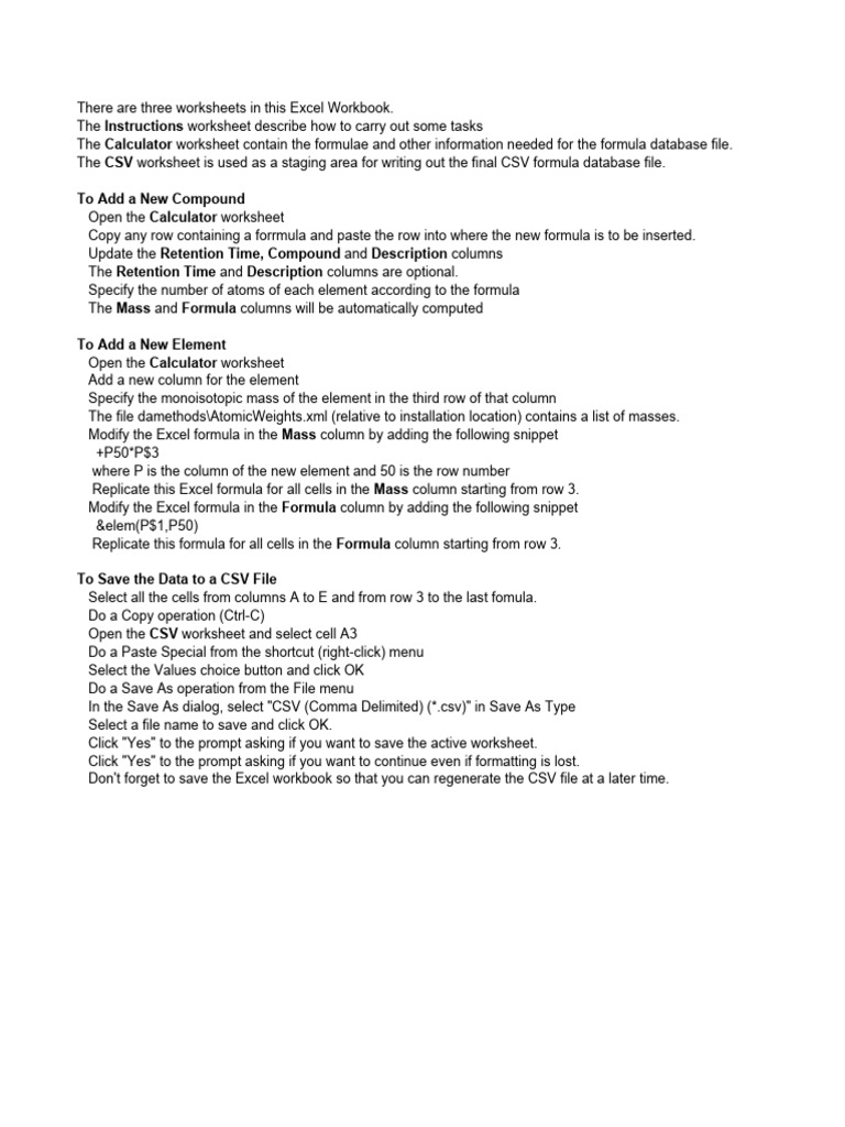 Formula Database Generator Pdf Comma Separated Values Microsoft Excel