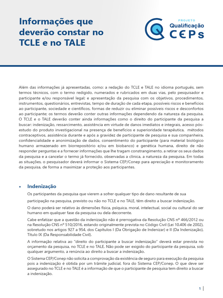 Informacoes TCLE TALE | PDF | Anticoncepcionais | Gravidez