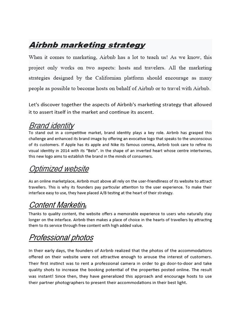 Airbnb Marketing Strategy | PDF | Brand | Social Media