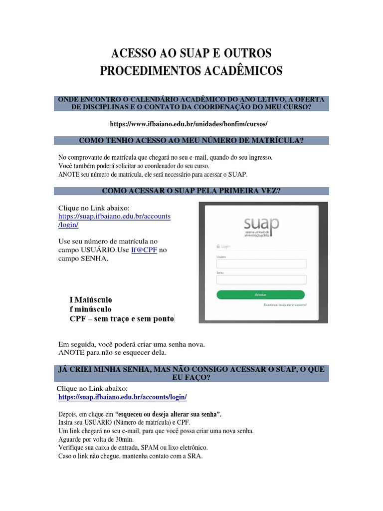 Acesso Ao Suap e Outros Procedimentos Academicos | PDF | Ciências Sociais
