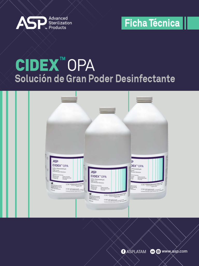 Ficha Técnica CIDEX OPA | PDF | Microbiología | Especialidades Medicas