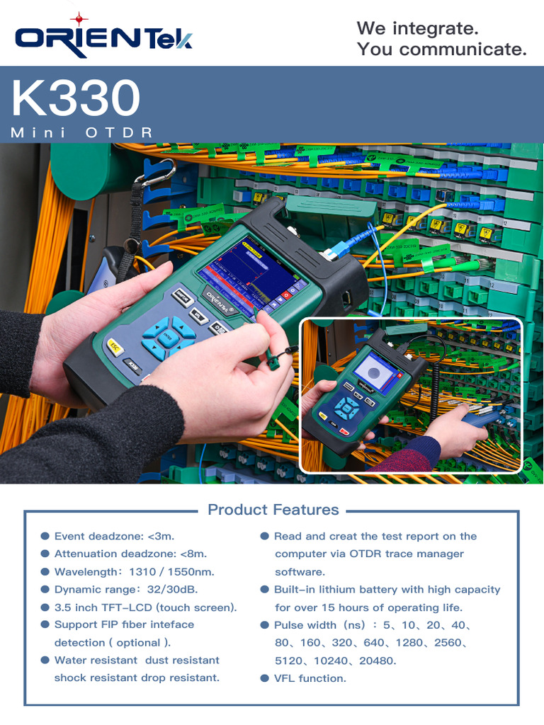 Orientek K330 - K320 Mini OTDR - Datasheet | PDF