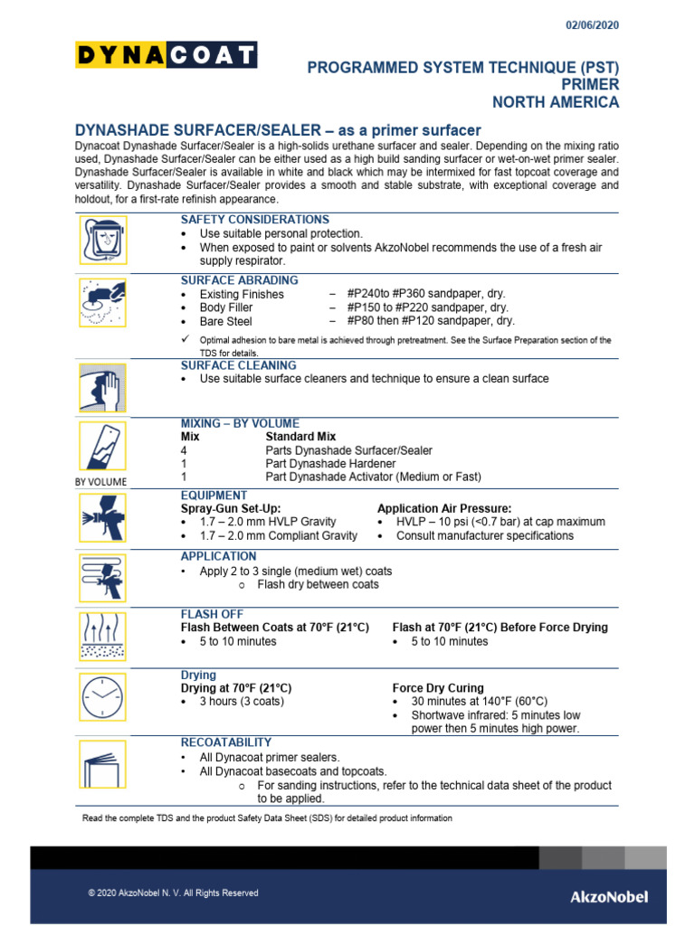 TDS-PST DYNACOAT Dynashade Surfacer-Sealer ALL 200206 English | Download Free PDF | Building ...