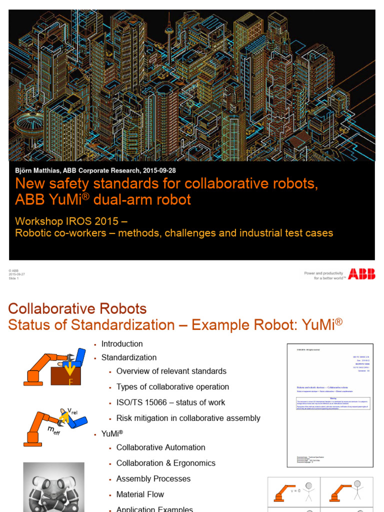 New Safety Standards For Collaborative Robots YuMi | Download Free PDF ...