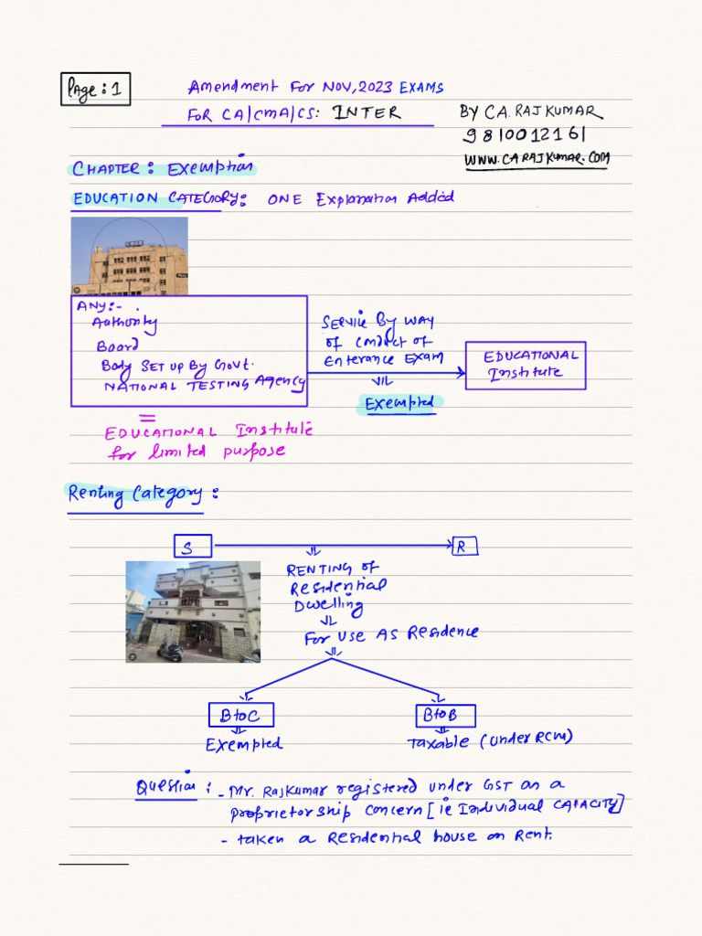 Noy 2023 CA CMA CS Exam Amendments | PDF | Invoice | Payments