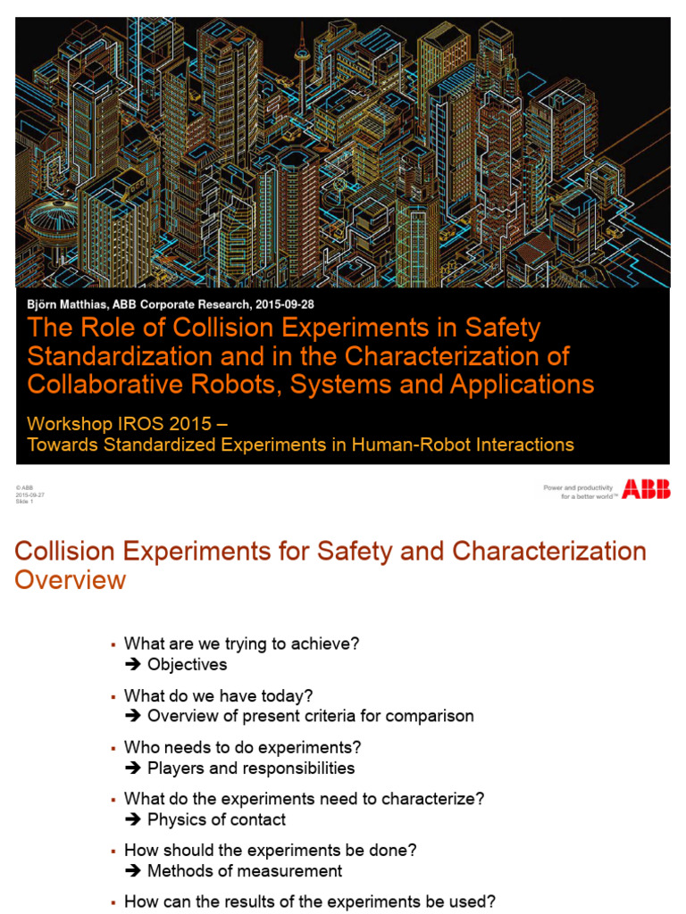 Collision Experiments To Characterize Collaborative Robots Distr | PDF ...