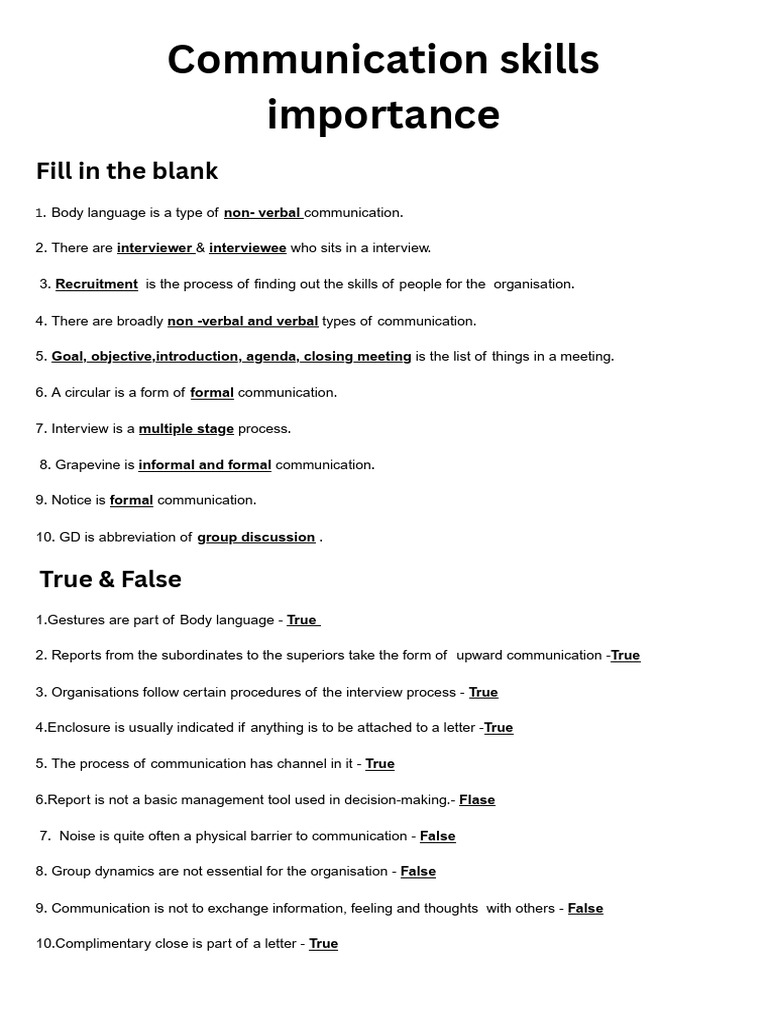 Communication Skills Pdf Communication Nonverbal Communication