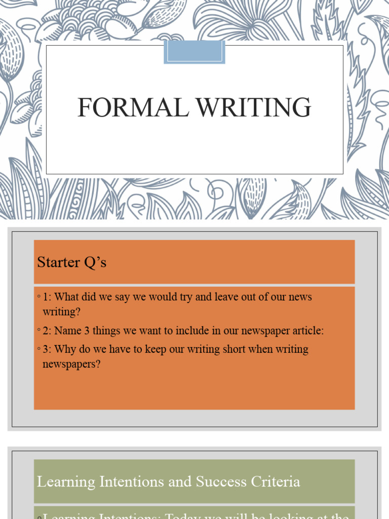 2 Formal Writing | PDF | Cognition | Human Communication