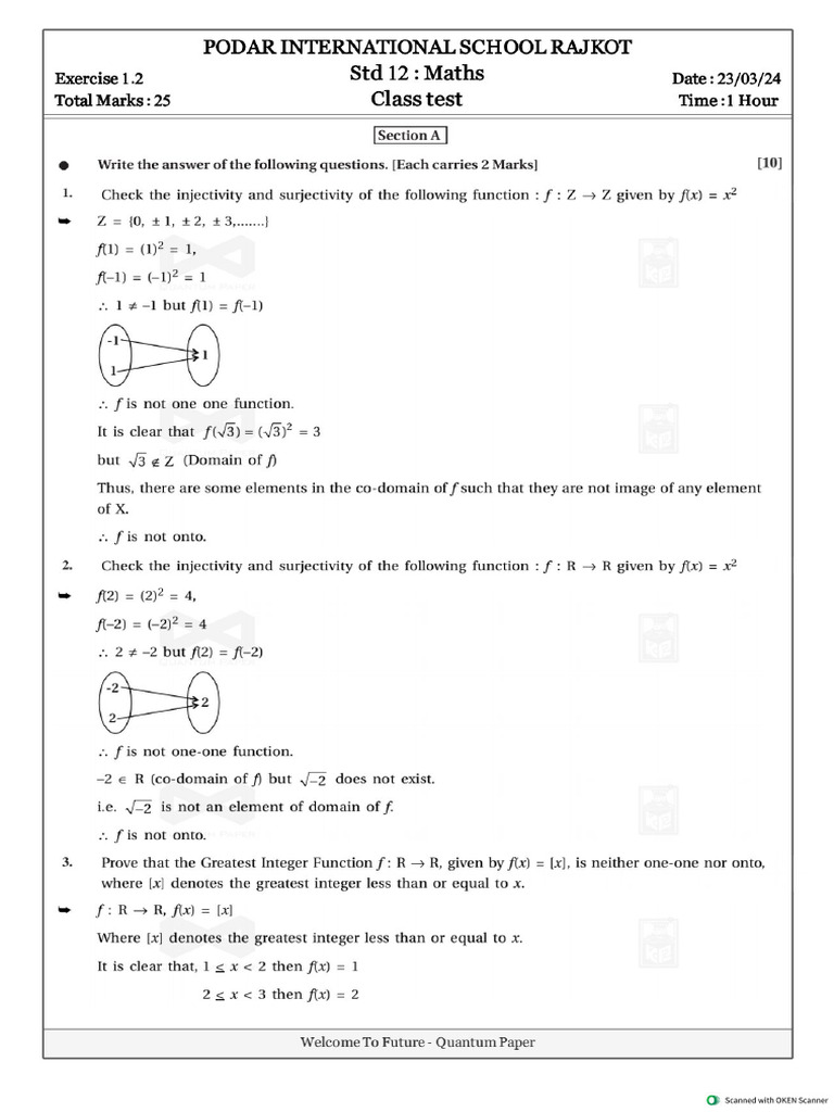Classtest - D23 Mar 2024 2 | PDF