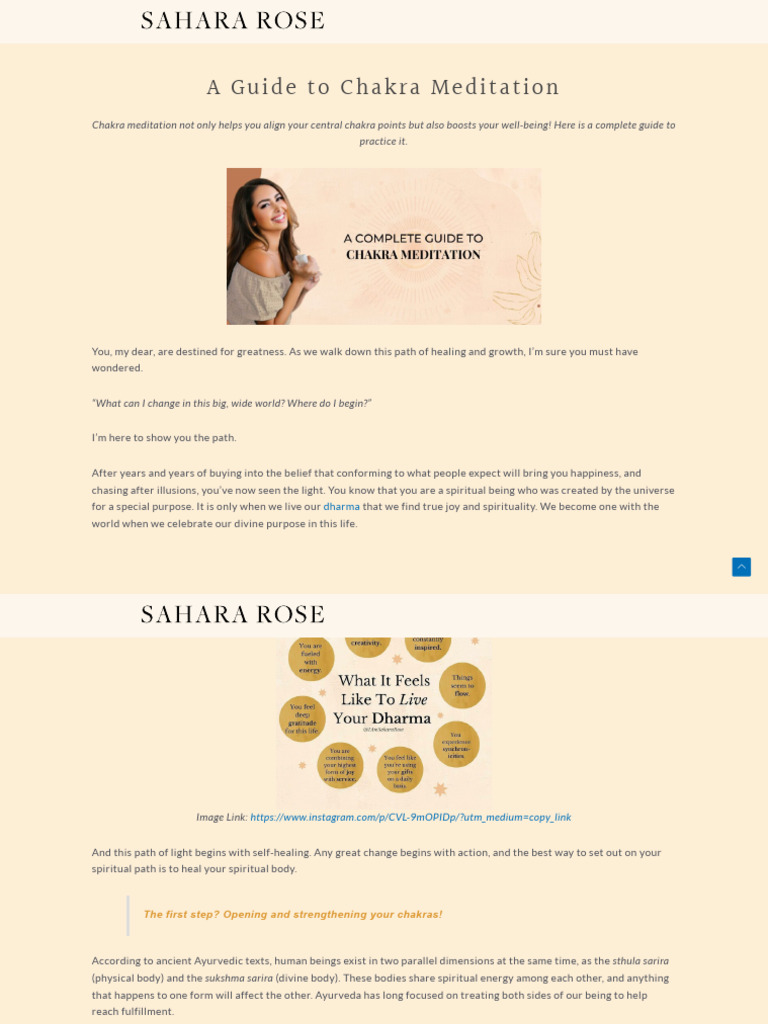 A Guide to Chakra Meditation - Sahara Rose | PDF | Chakra | Meditation