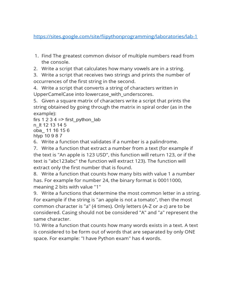Python Lab 1 | PDF