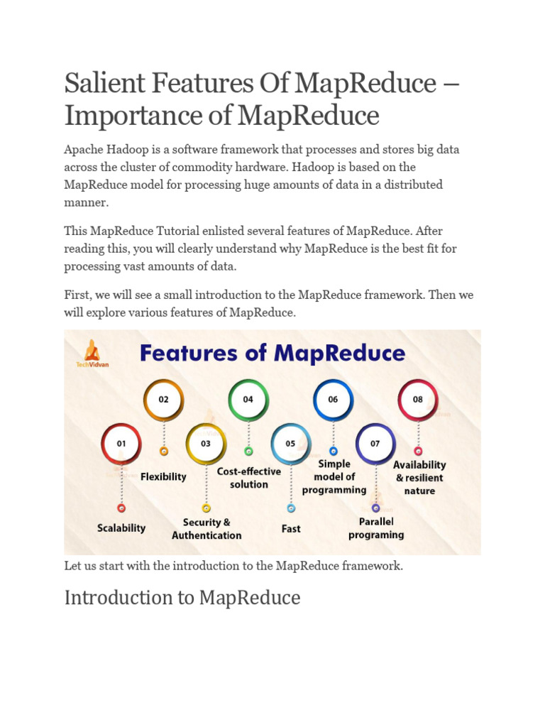 Features of MapReduce | PDF | Apache Hadoop | Map Reduce