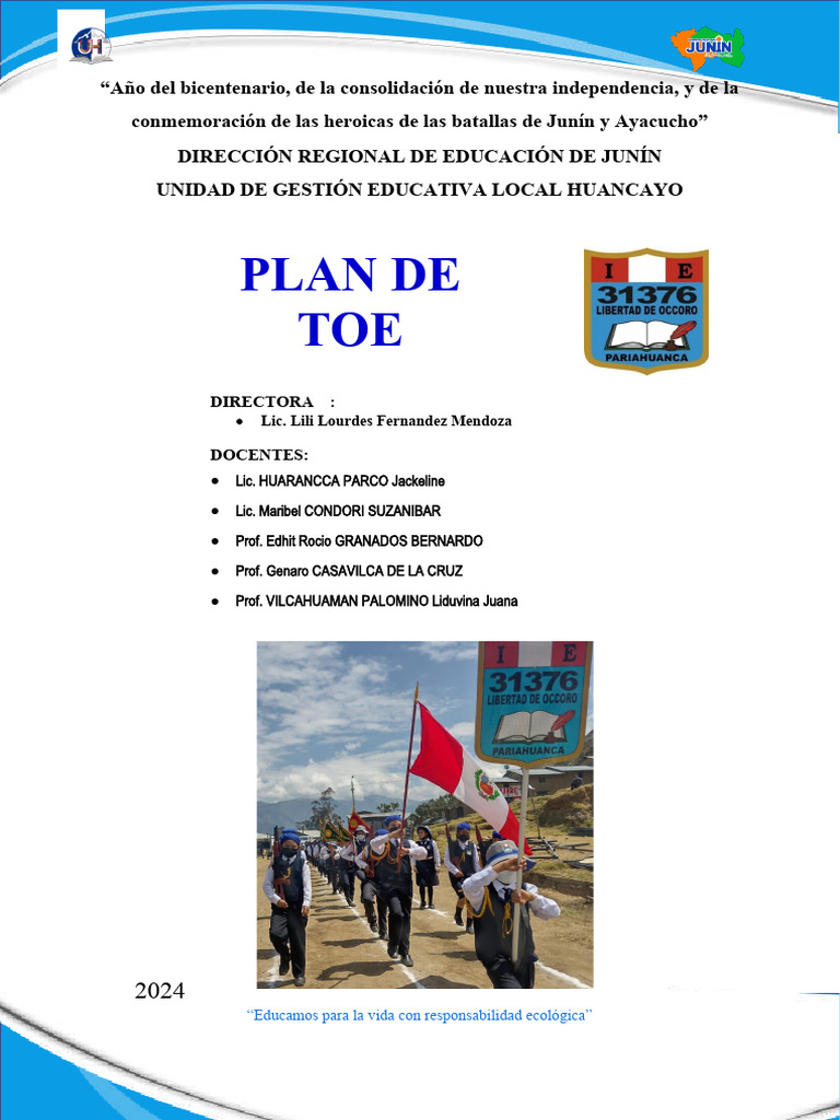 Plan de Toe 2023 | PDF | Aprendizaje | Maestros