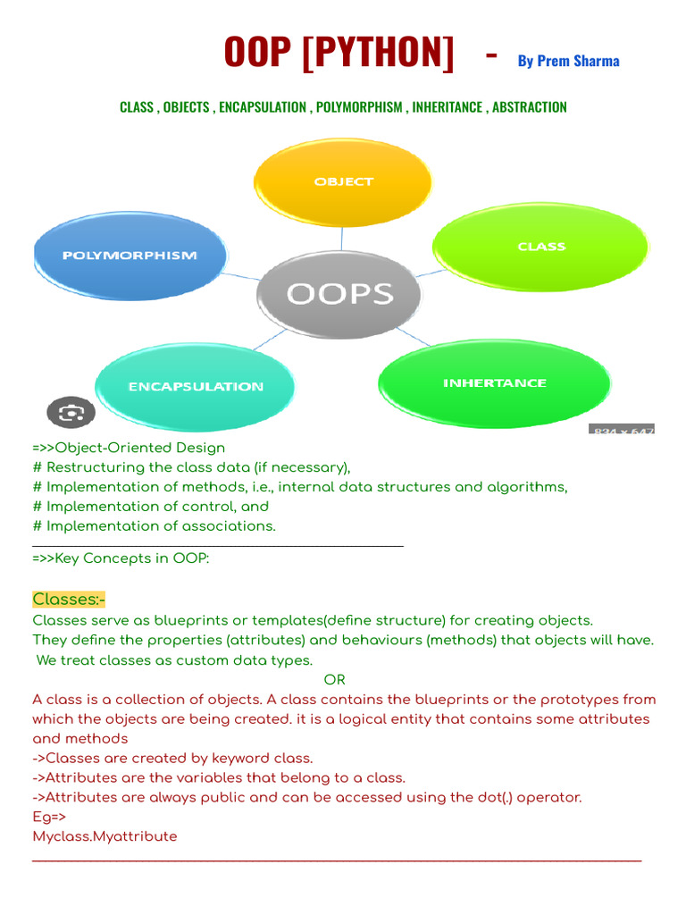 Python Notes Pdf Programming Constructor Object Oriented Programming