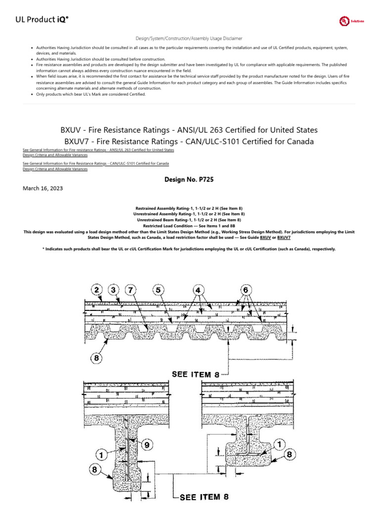 BXUV.P725 - UL Product Iq | PDF | Drywall | Roof